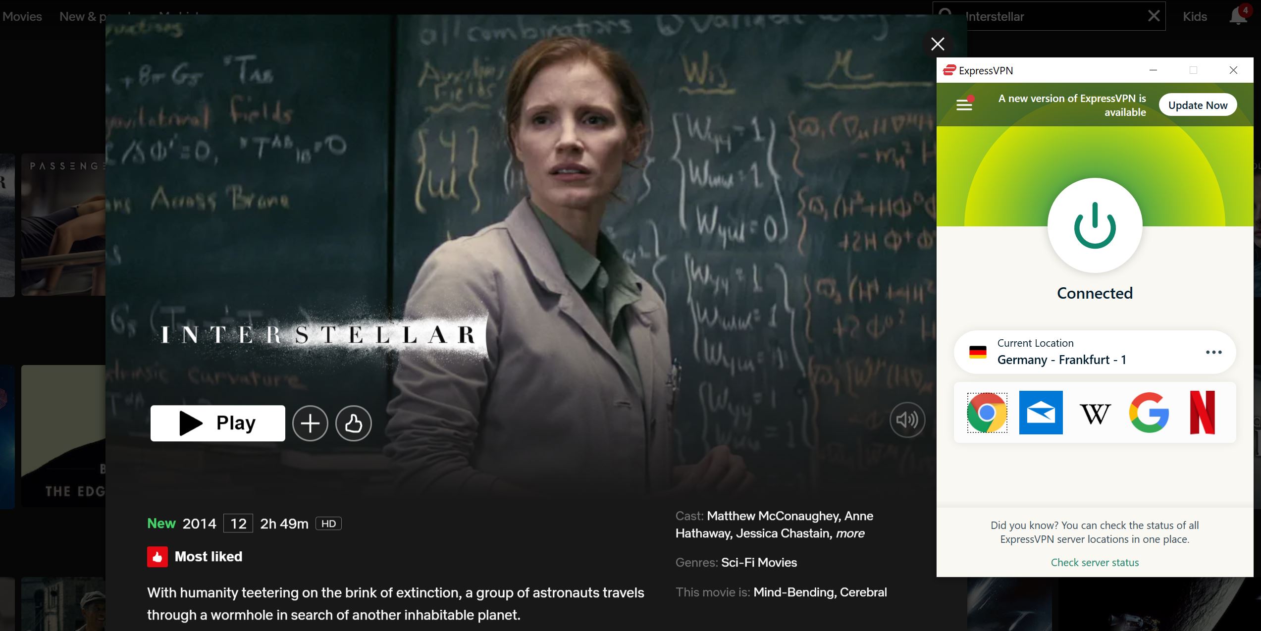 Interstellar Stream Netflix